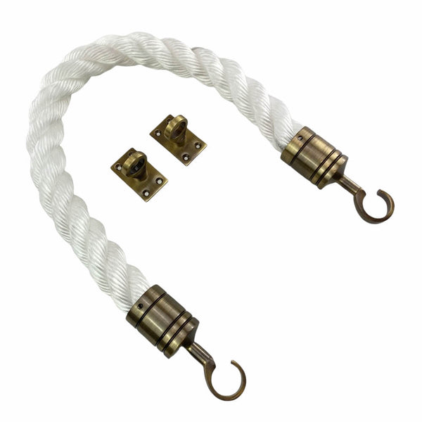 White Staplespun Decking Rope Balustrade With Hook & Eye Plates ...